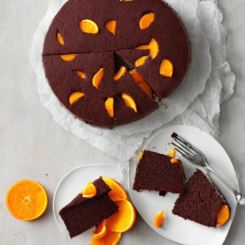 Orange-nødde-chokoladekage