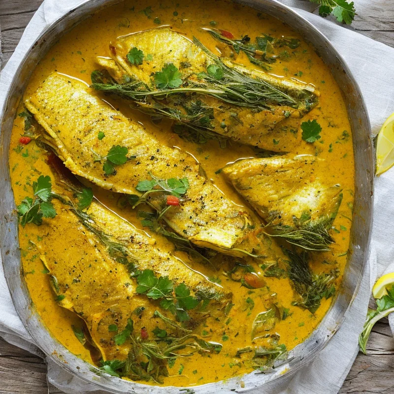 Fisk i fad med karry